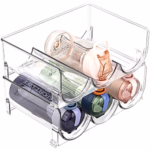 Tiawudi 2 Pack Water Bottle Organizer, Stackable Bottle Holder Rack, Water, Wine, and Drink Organizer Shelf for Cabinet, Kitchen Countertop, Pantry and Fridge