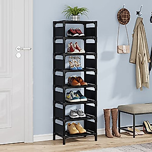 Tribesigns Vertical Shoe Rack, Narrow Shoe Shelf, Slim Shelf for Shoes, Thin Shoe Rack for Small Space, Tall Narrow Shoes Shelf