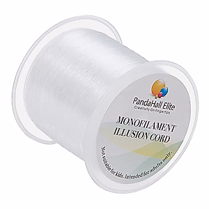 PH PandaHall 142 Yards 0.2mm Clear String Fishing Line Invisible Beading Cords Nylon Thread String Inelastic Jewelry Wire for Christmas Bracelet Jewelry Making Ornaments Hanging Party Decor Seed Beads