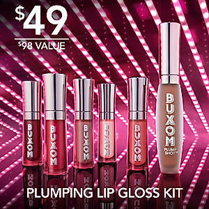 Buxom Full-On Plumping Lip Polish, Tinted Lip Plumper Gloss, Plumping Formula with Peptides & Vitamin E, Moisturizing Lip Plumping Gloss, Reds, Mauves & Reds