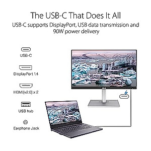 ASUS ProArt Display 27” 1440P Professional Monitor (PA278CGV) - IPS, QHD (2560 x 1440), 144Hz, 95% DCI-P3, ΔE < 2, Calman Verified, USB-C PD 90W, FreeSync Premium, DisplayHDR 400, Height Adjustable