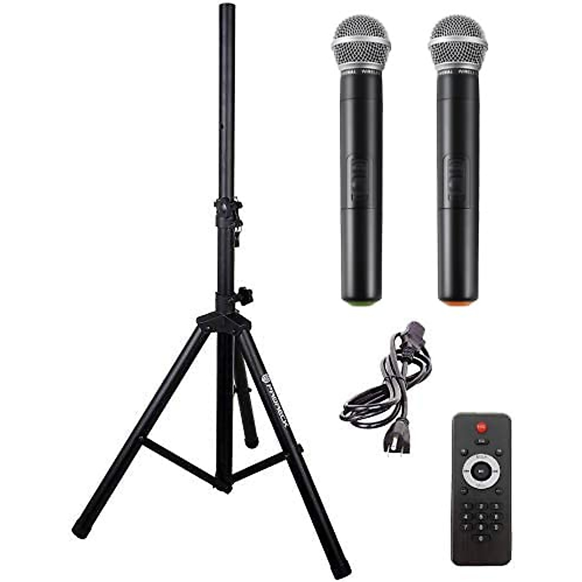 PRORECK Freedom 15 Portable 15-Inch 800 Watt 2-Way Rechargeable Powered Dj/PA Speaker System with Bluetooth/USB/SD Card Reader/FM Radio/Remote Control/Wireless Microphones/Speaker Stand