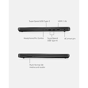 HP 14 Laptop, Intel Celeron N4120, 4 GB RAM, 64 GB Storage, 14-inch HD Touchscreen, Windows 11 Home, Thin & Portable, 4K Graphics, One Year of Microsoft 365 (14-dq0060nr, 2021, Jet Black)