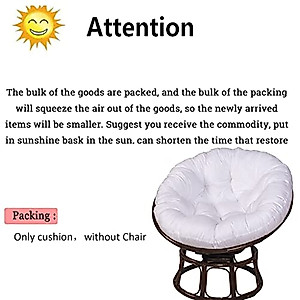 OMKUOSYA Papasan Round Chair Cushion Pads Only，Thicken Overstuffed Removable Seat Chair Cushions Hanging Swing Pad for Patio Garden Outdoor Indoor Terrace (Without Chair) Khaki 80cm/32inch