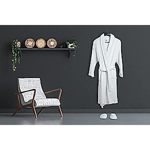 BIOLINEN Luxury Cotton Terry Shawl Bathrobe Collar Robe with Slippers Bathrobe for Men & Women 100% Combed Terry Unisex Spa Robe - Premium Quality Bathrobe