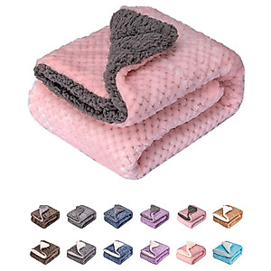 Fuzzy Dog Blanket or Cat Blanket or Pet Blanket, Warm and Soft, Plush Fleece Receiving Blankets for Dog Bed and Cat Bed, Couch, Sofa, Travel and Outdoor, Camping (Blanket (24" x 32"), DG-Baby Pink)