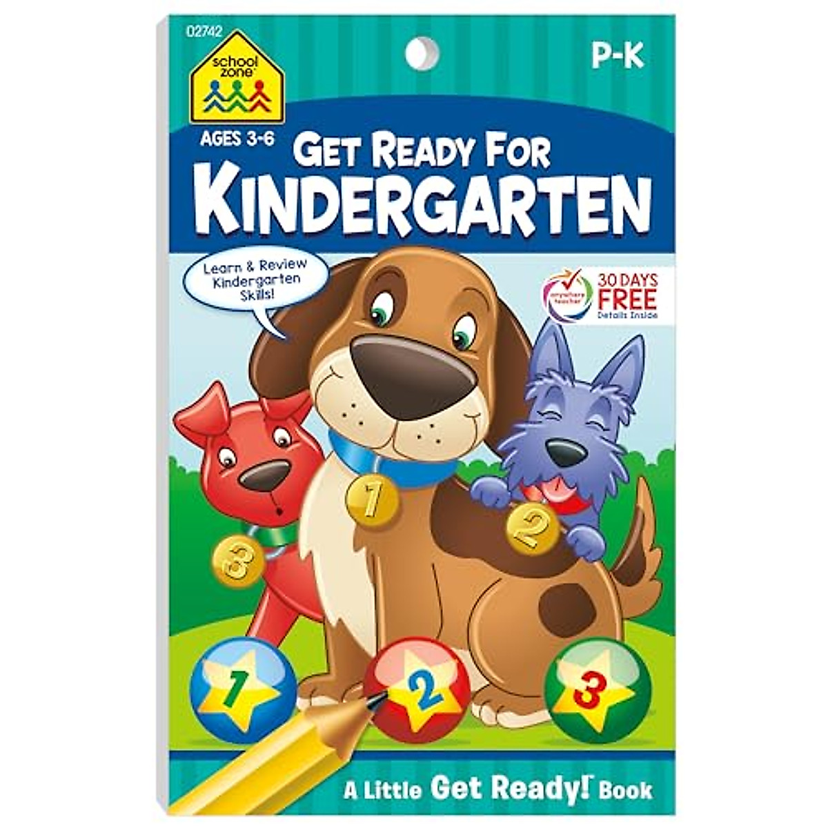 School Zone Get Ready for Kindergarten Workbook: 48 Pages, Pre-K, Preschool, Kindergarten, Letters, Numbers, Shapes, Colors, Matching, Ages 3 to 6 (Little Get Ready! Book Series)