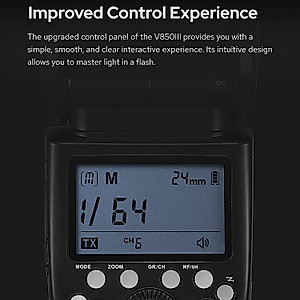 Godox V850III 2600mAh Li-ion Battery Camera Flash for Canon Sony Nikon Fuji Fujifilm Olympus Panasonic Pentax Camera Flash Speedlight Speedlite,for DSLR Cameras Digital Cameras with Standard Hot Shoe