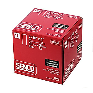 Senco N13BAB 16 Gauge by 7/16-inch Crown by 1-inch Length Electro Galvanized Staples (5,000 per box)