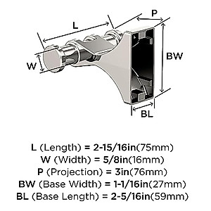 Amerock BH36050PN | Polished Nickel Double Robe Hook | 2-15/16 in. (75 mm) Length Towel Holder | Davenport | Towel Hook for Bathroom | Bathroom Hardware | Bath Accessories