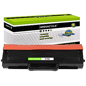 greencycle 1-Pack Black Toner Cartridge Replacement Compatible for HP 105A W1105A Work with Laser MFP 107w 107a 137fnw 135w Printers