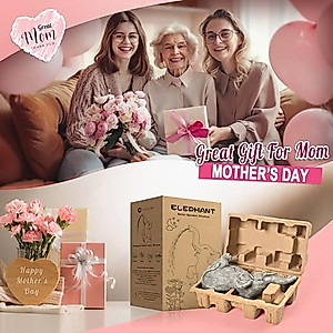 GIGALUMI Elephant Statue Solar Garden Decor LED Light Strings, Birthday Gifts for Women, Gifts for Mom, Outdoor Elephant Decor for Garden, Patio, Yard(Stay On Mode Only)