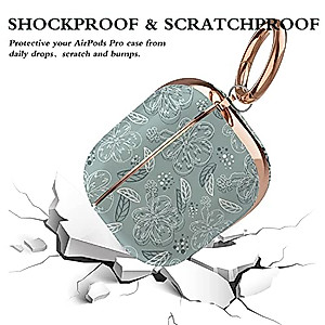 Airpod Pro Case Designed for Apple Airpods Pro 2019 with Portable Keychain and Cute Skin, Shockproof Air Pod Pro Hard Case Cover for Women Girls, (Blue)