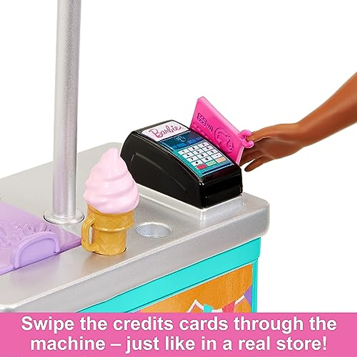 Barbie Dolls & Accessories Playset, Beach Boardwalk with Barbie “Brooklyn” & “Malibu” Dolls, Food Stand, Kiosk & 30+ Accessories