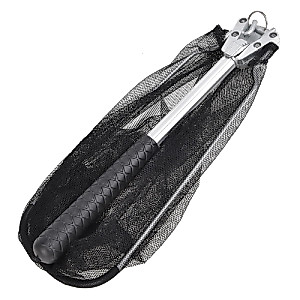 ZZWIF Foldable Fishing Landing Net Light Weight Portable Fishing Dip Net Extending Small Net for Fly Fishing Trout Bass Catch and Strong Aluminum Alloy Handle Durable Nylon Mesh