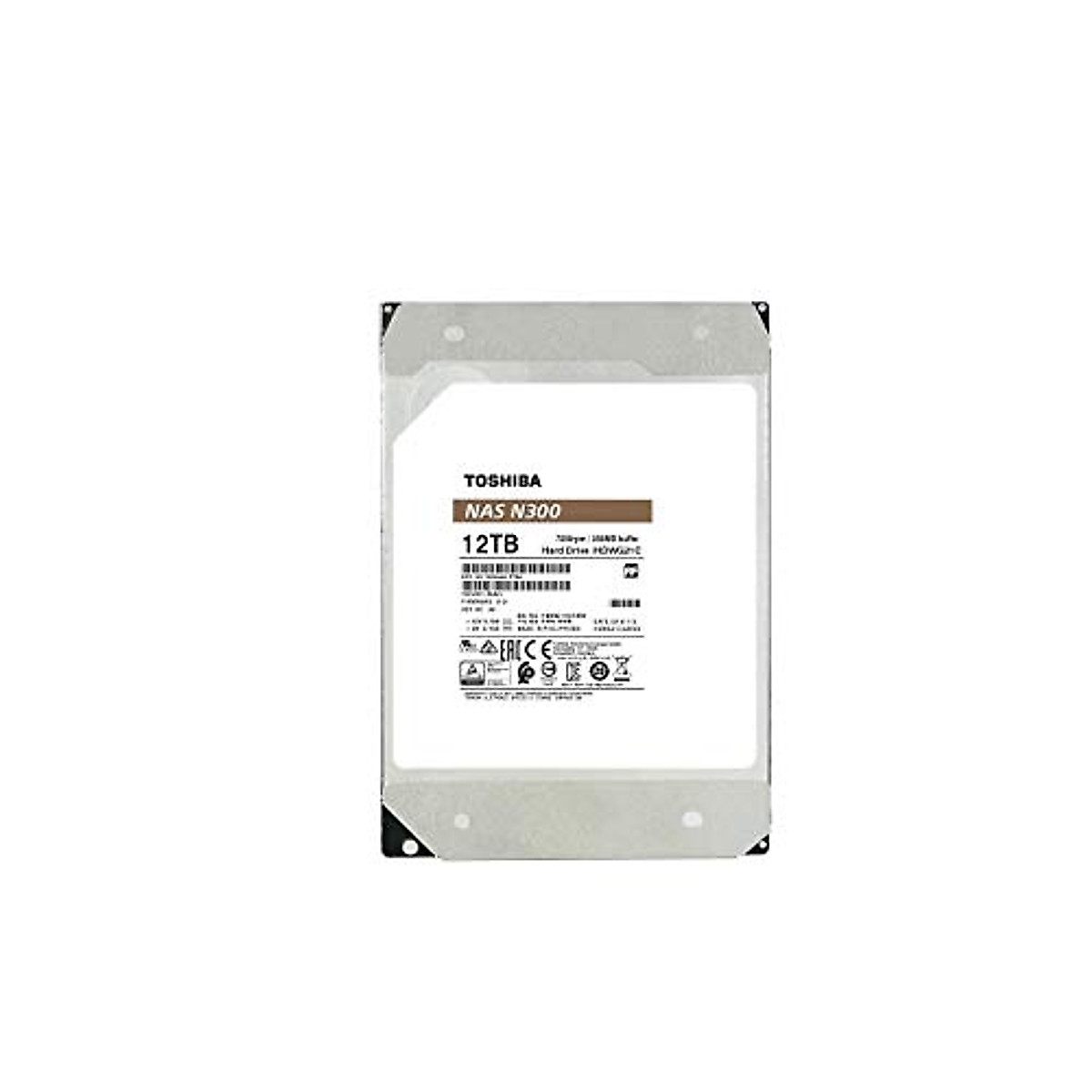 Toshiba N300 12TB NAS 3.5-Inch Internal Hard Drive - CMR SATA 6 Gb/s 7200 RPM 256 MB Cache - HDWG21CXZSTA