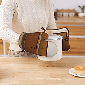 Home Cabinet Silicone Oven Mitts Pot Holder Sets 2pcs Cute Design Washable Non Slip Kitchen Heat Resistant Mat Women's Cooking Gloves for Baking and BBQ Wear