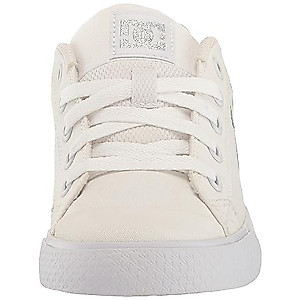 DC Women's Chelsea TX Skate Shoe, White/Silver, 8