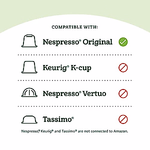 Amazon Fresh Intenso Dark, Medium & Forte Light Roast Aluminum Capsules, Variety Pack, Compatible with Nespresso Original Brewers, 50 Count (5 Packs of 10)