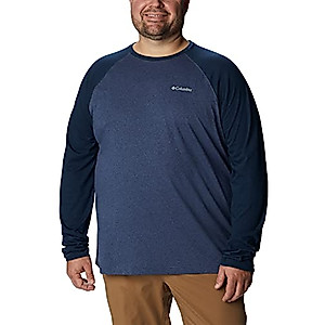 Columbia Men's Thistletown Hills Raglan Tee, Dark Mountain/Collegiate Navy Heather, Large