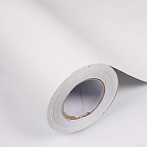 YIZUNNU Self Adhesive Contact Paper Wallpaper Furniture Film Sticker Kitchen Bedroom Wall Home Decoration,Matte White,24x118 Inch