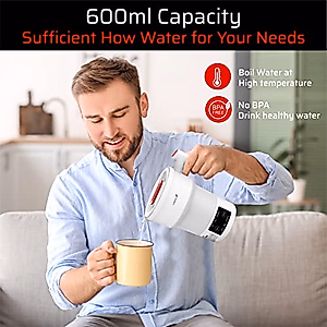 Liberty Premium Foldable Portable Travel Electric Kettle Premium BPA-Free Silicone Collapsible , Temperature Display 6 Preset Functions, Auto Shut-Off, Bottle Warmer, Hot Water Boiler