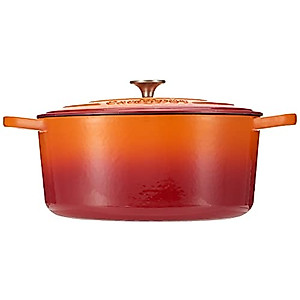 Crock Pot Artisan Oval Enameled Cast Iron Dutch Oven, 7-Quart, Sunset Orange