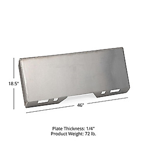 Titan Attachments 1/4in Universal Quick Tach Mount Plate, Thick Plate Attachment, Fits Kubota and Bobcat Skid Steers and Tractors