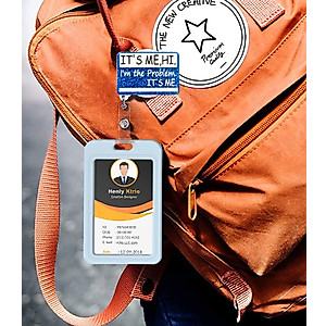 Problem Badge Reel Retractable with ID Clip Funny Joke Humor Name Badge Clip RN CNA Nurse Office Worker Teacher Studen Acrylic Badge Accessories