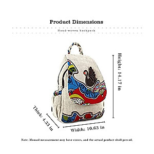 HUANGGUOSHU Hippie Backpack Purse for Women - Small Convertible Backpack Sling Bag with Mushroom Boho Fashion Statement(Flower B)