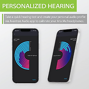 Avantree Aria Me - Bluetooth Headphones with Personal Hearing Profile, Ideal for Seniors & Hard of Hearing, Left/Right Ear Tunatble, Perfect for Wireless TV Watching with Charging Stand