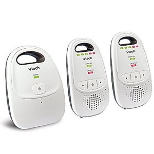 VTech DM112-2 Upgraded Audio Baby Monitor. 2 Parent Units with Rechargeable Battery, Best-in-Class Long Range, Digital Wireless Transmission, Crystal-Clear Sound, Plug & Play, Sound Indicator & Alerts