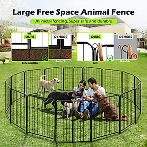 CEED4U 35.6ft L x 32in H Decorative Garden Fence, 16 Panels Pet Fencing Outdoor Folding Patio Fences No Dig Fence for Dogs Flower Bed Fencing for Yard Landscape