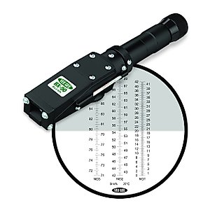 Vee Gee Scientific BX-90 Handheld Refractometer, with Brix Scale, 0-90%, +/-0.2% Accuracy, 0.20% Resolution