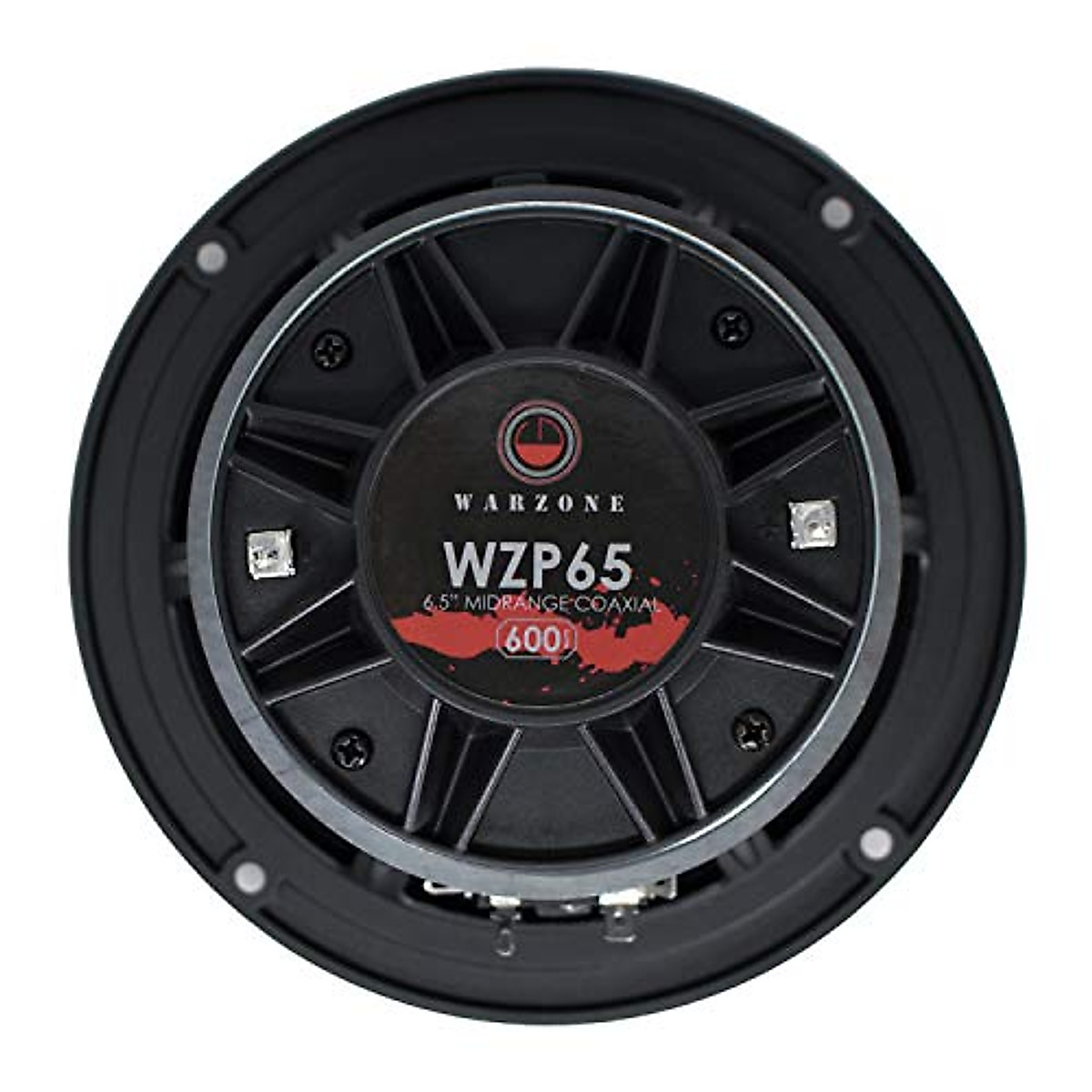 Gravity WZP65 Warzone Series 6.5" inch Pro Midrange Coaxial Loud Speaker 4-Ohms with 600 WATT Max, 1 Speaker Corrugated Speaker Surround with Oversize Magnet Motor Structure