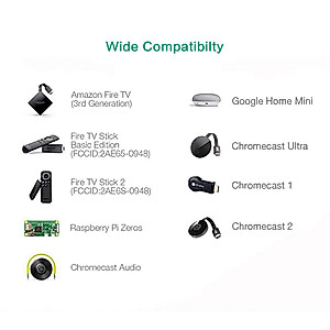 Ethernet Adapter for Fire TV Stick Chromecast Ultra/2/1/Audio Google Home Mini Mirco USB A to RJ45 Ethernet Adapter with USB A Power Supply Cable 3.3ft (Grey)