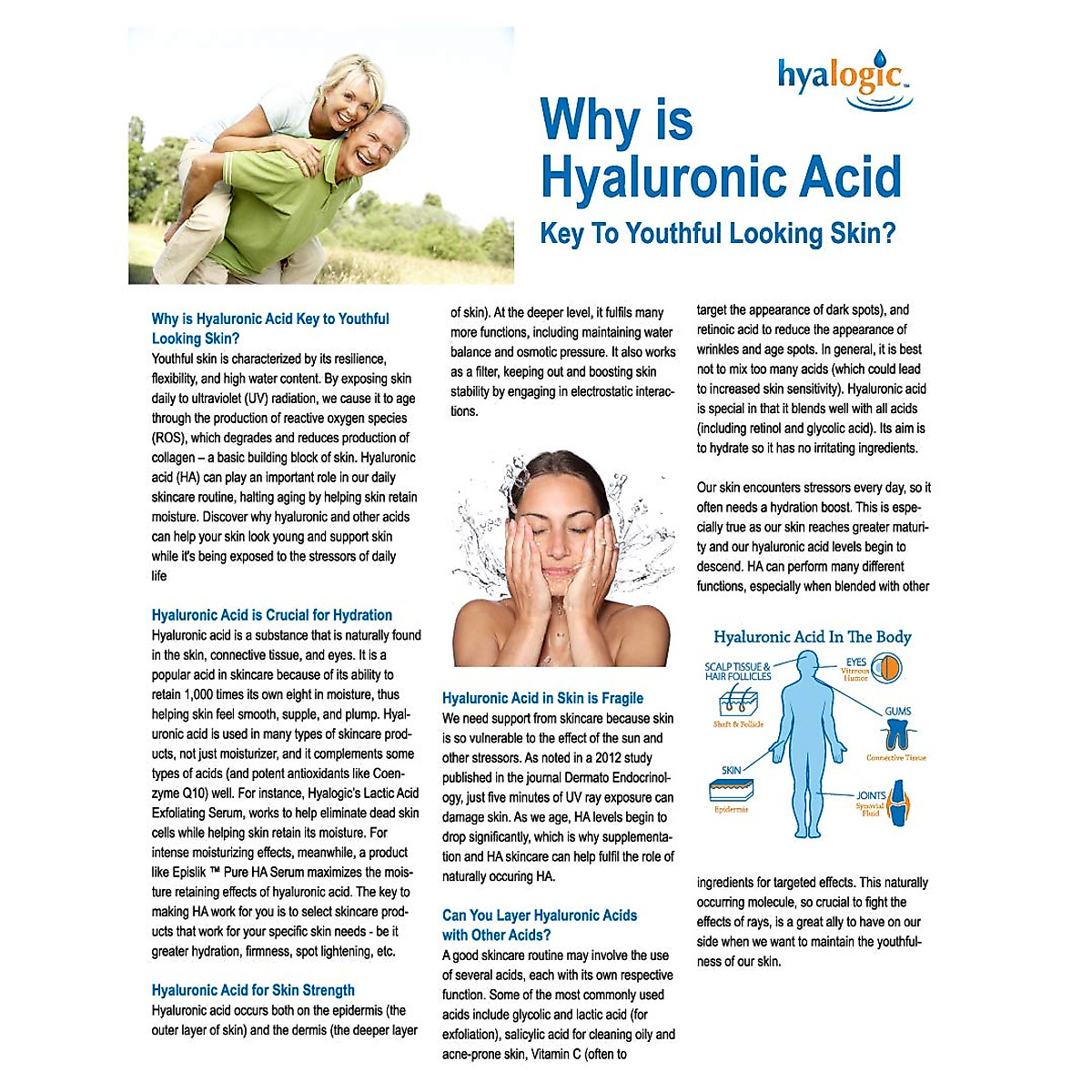 Hyalogic Episilk Pure HA Facial Serum - Face Serum with Hydrating Hyaluronic Acid - Moisturizing Skin Care to Soften & Hydrate the Skin - Non Greasy, Fragrance & Dye Free - 1oz