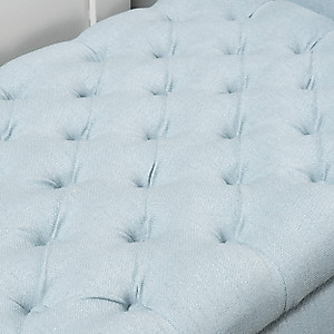 Christopher Knight Home Keiko Fabric Armed Storage Bench, 19.75"D x 50"W x 20.5"H, Light Sky