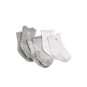 GAP unisex baby Organic Cotton First Favourite Socks, Light Grey Heather, 6-12 Months US