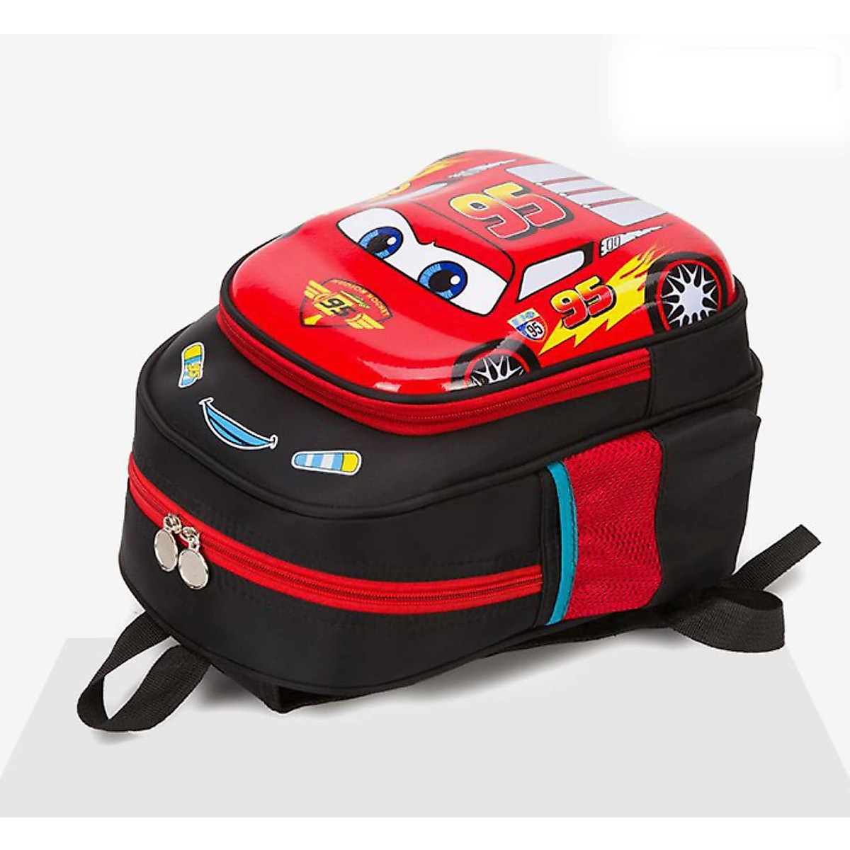 Toddler Kids Mini Truck Car Backpack Waterproof Cartoon Comic Kindergarten Children Preprimary School Boys Backpack (Red)