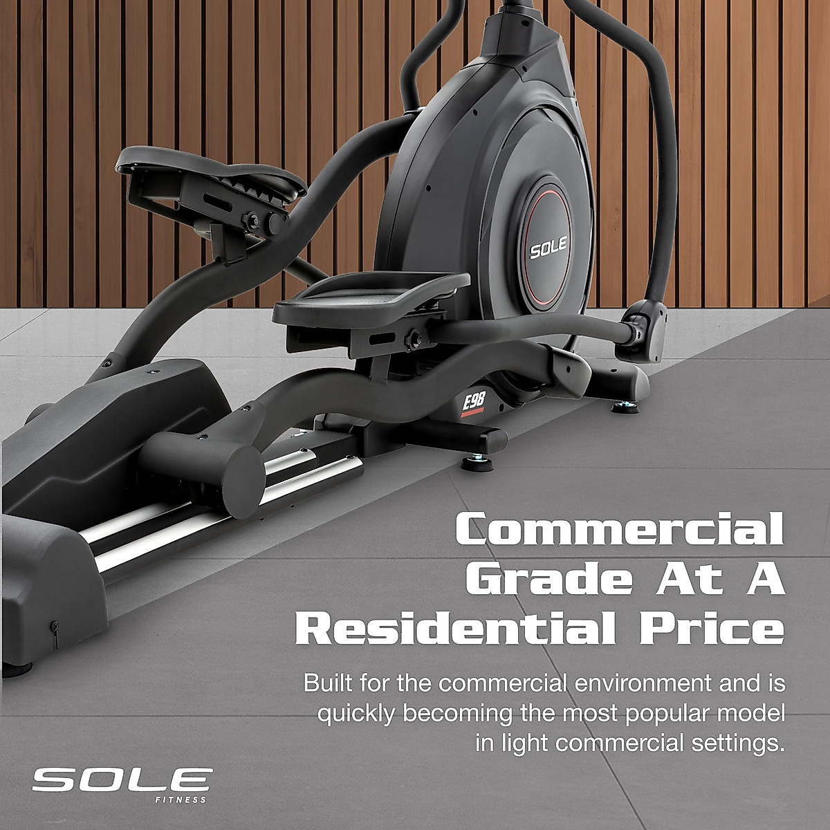 New 2023 Elliptical Exercise Machine by Sole Fitness, Home Workout Equipment for Cardio, Running, and Walking, 13.3" Touch Screen, 20" Stride Length, Bluetooth, and Heart Rate Monitoring (Sole E98)