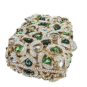 Ladies Elegant Olive Evening Bags and Clutches for Women Formal Party Crystal Clutch Purse Wedding Party Handbag Purse Gold M
