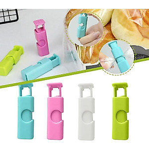 Bread Bag Seal Clip Squeeze and Lock Bread Bag Clips for Food Storage, Reusable Easy Squeeze and Lock for Snack Food Bread Bag,Strong Moistures-Proof Fresh-Keeping Sealing Clip，Food Container