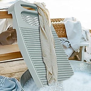 ERZU Large Washboard, Hand Wash Board, Washboard for Laundry Large, High Toughness Laundry Board Household, 17.7x7.8in (Light Blue)
