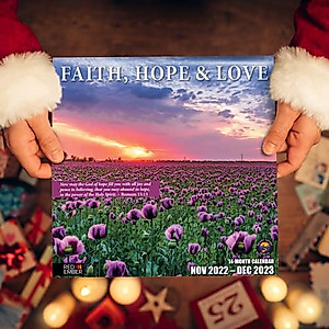 RED EMBER Bible Verses Faith, Hope & Love 2023 Hangable Monthly Wall Calendar | 12" x 24" Open | Thick & Sturdy Paper | Giftable | The Greatest Is Love