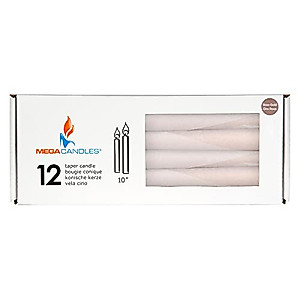 Mega Candles 12 pcs Unscented Rose Gold Taper Candle, Hand Poured Wax Candles 10 Inch x 7/8 Inch, Home Décor, Wedding Receptions, Baby Showers, Birthdays, Celebrations, Party Favors & More