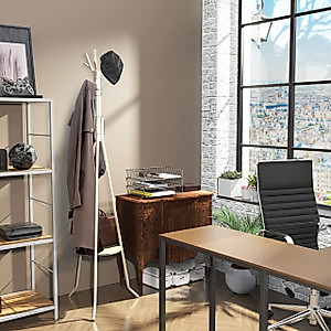 Simple Houseware Freestanding Coat Rack With Shelf, White