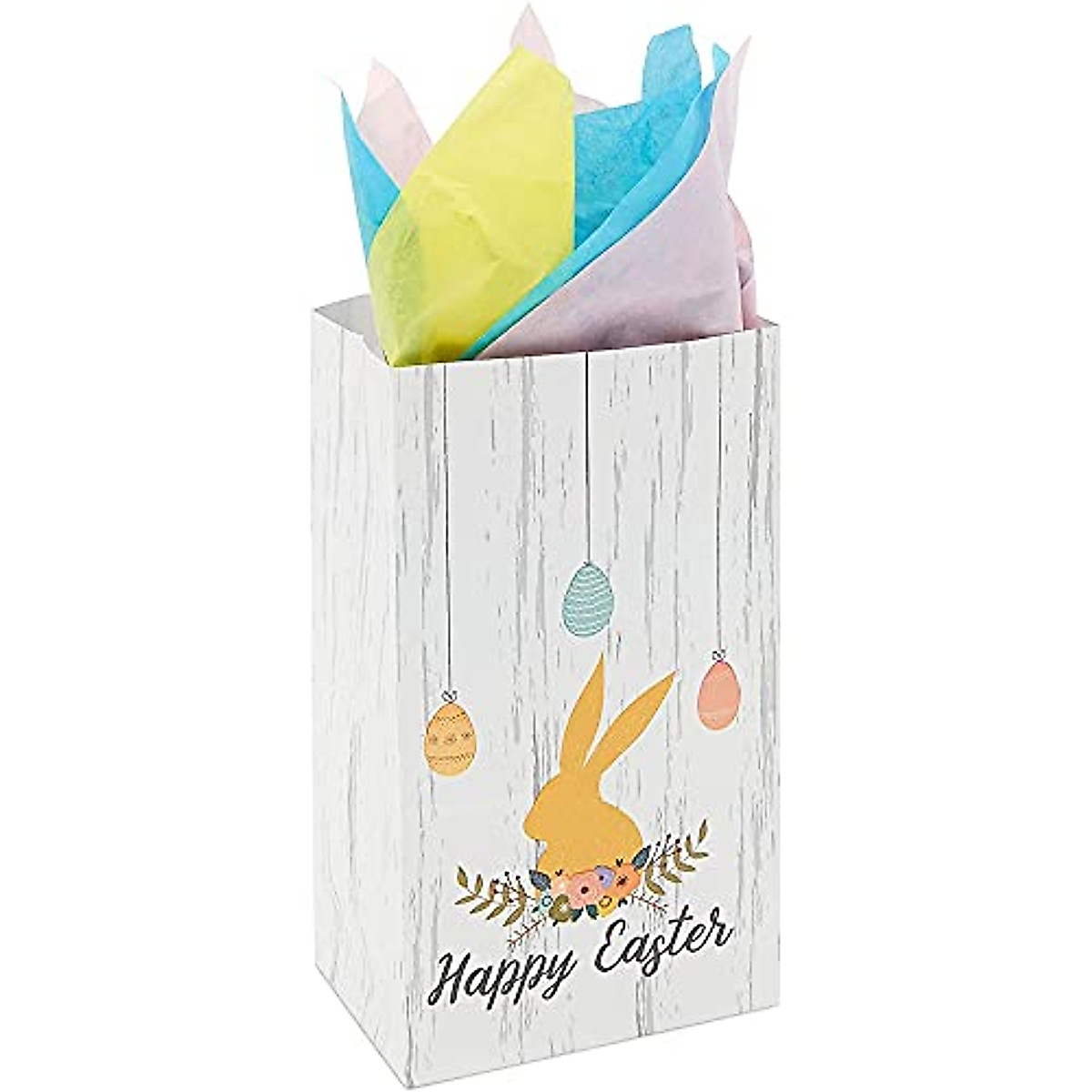 BLUE PANDA Rustic Spring Gift Bags for Easter Party Favors, Goody Bags for Kids (36 Pack)