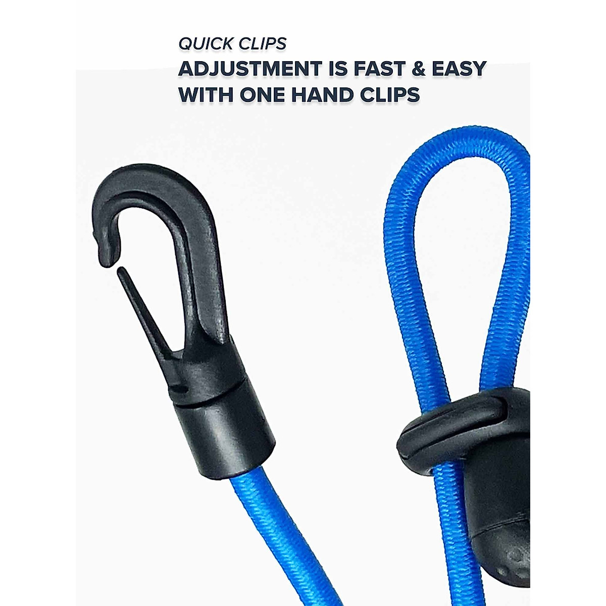 Rogue Endeavor Fishing Rod Leash & Kayak Paddle Leash Kit, Kayak Fishing & Paddle Boarding - 48" Shock Cord, Quick Release Clip, Neoprene Lined Strap and Carrying Bag (Set of 2) (Blue)