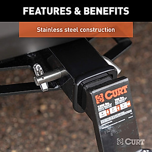 CURT 23582 Stainless Steel Swivel Trailer Hitch Pin, 5/8-Inch Diameter, Fits 2-Inch Receiver